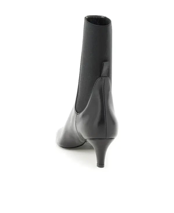 TOTEME Mid-heel Square-toe Ankle Boots - Black