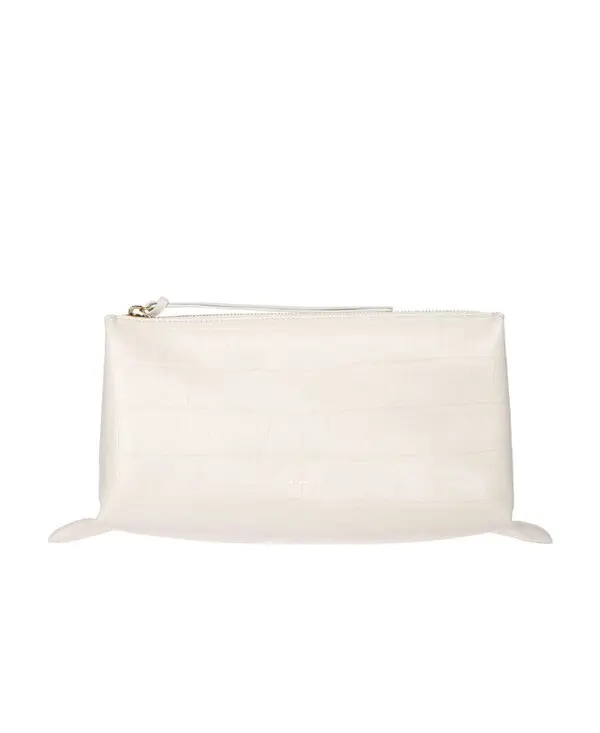 JIL SANDER Embossed Logo Printed Crossbody Bag - White