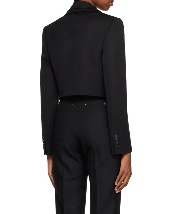 Alexander McQueen Cropped Knit Tailored Jacket