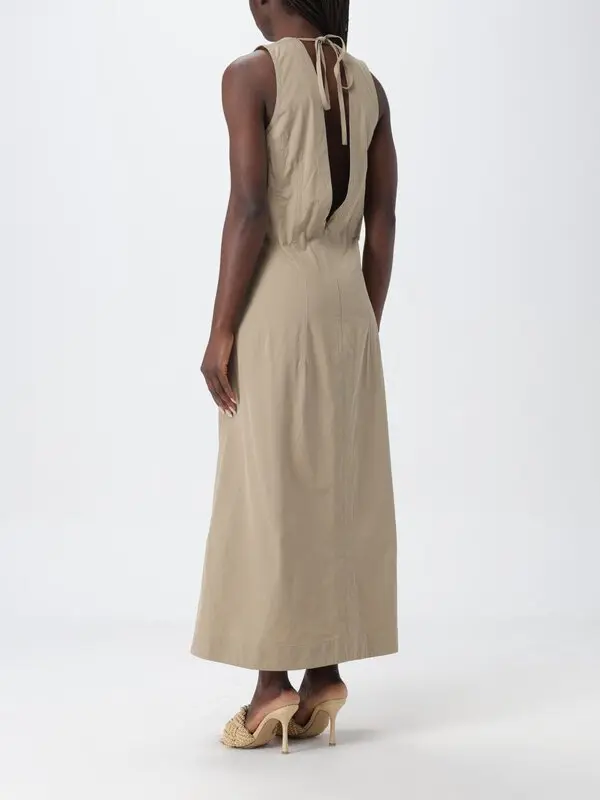Bottega Veneta V-neck Sleeveless Midi Dress - Gray
