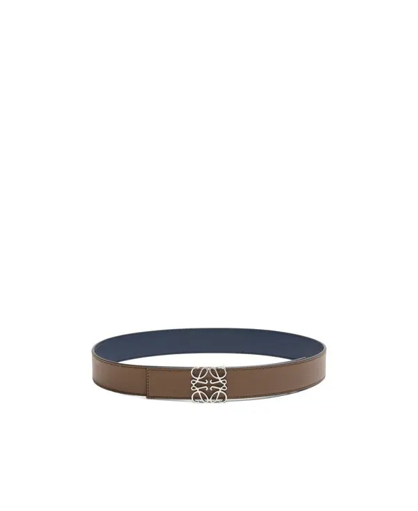 Loewe Reversible Anagram Belt In Calfskin - Blue
