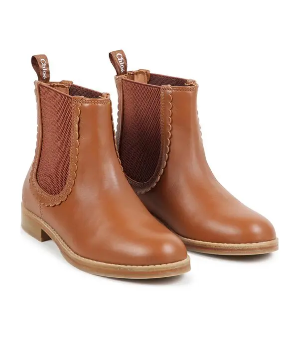 Chloé Round Toe Chelsea Boots With Elastic Side Panels
