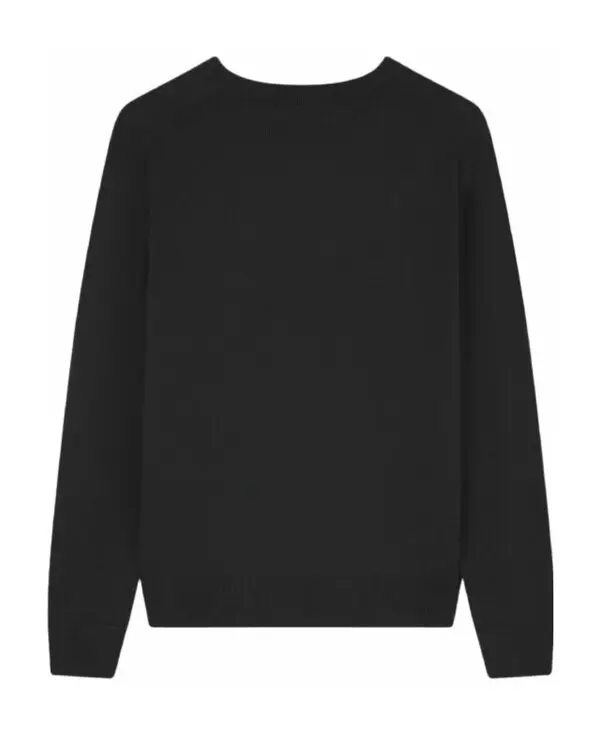 Maison Kitsuné Fox Embroidered Crew Neck Jumper - Black