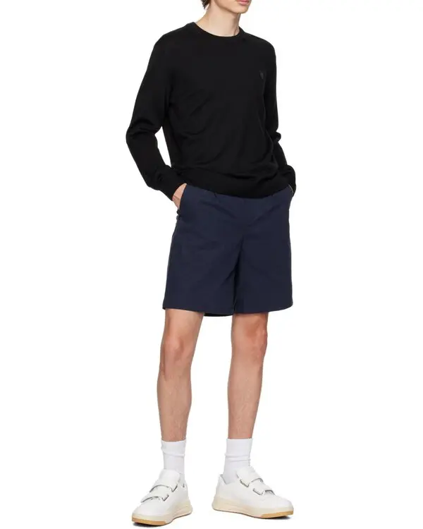 Maison Kitsuné Fox Embroidered Crew Neck Jumper - Black