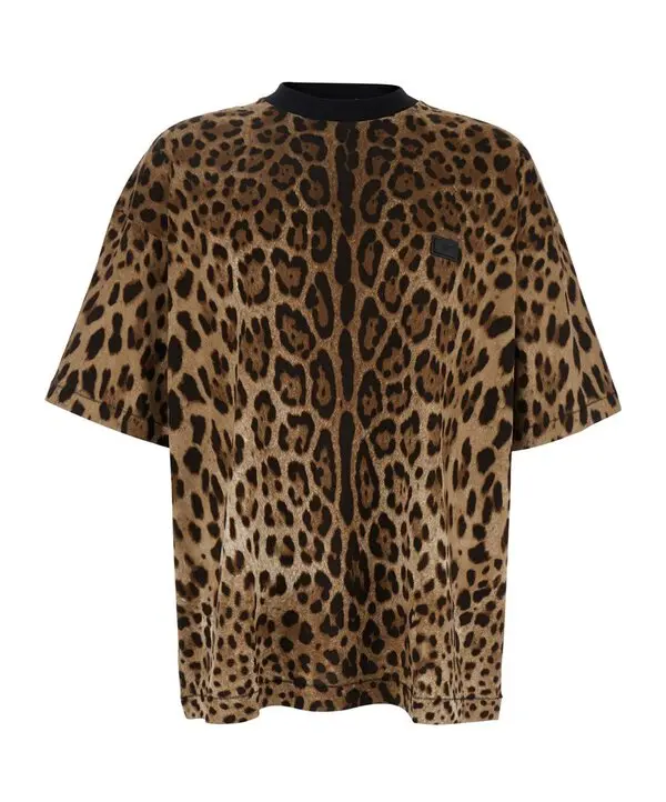 Dolce & Gabbana Dolce Gabbana Leopard Printed Crewneck T-shirt