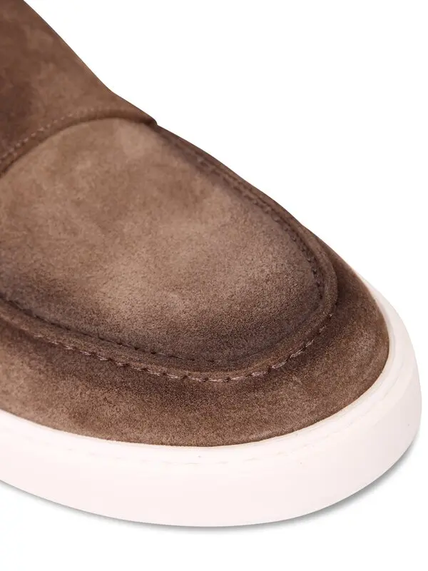 DOUCAL'S Suede Double Monk Strap Sneakers - Brown