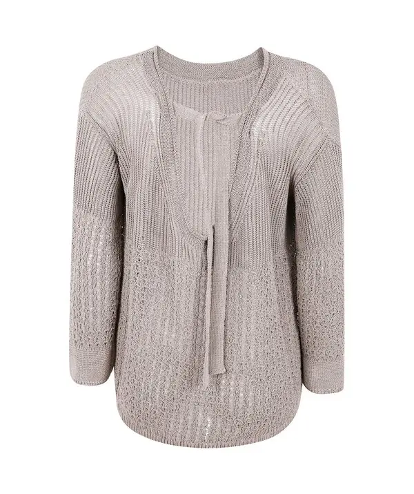 Max Mara Paggi V-back Knitted Jumper - Gray
