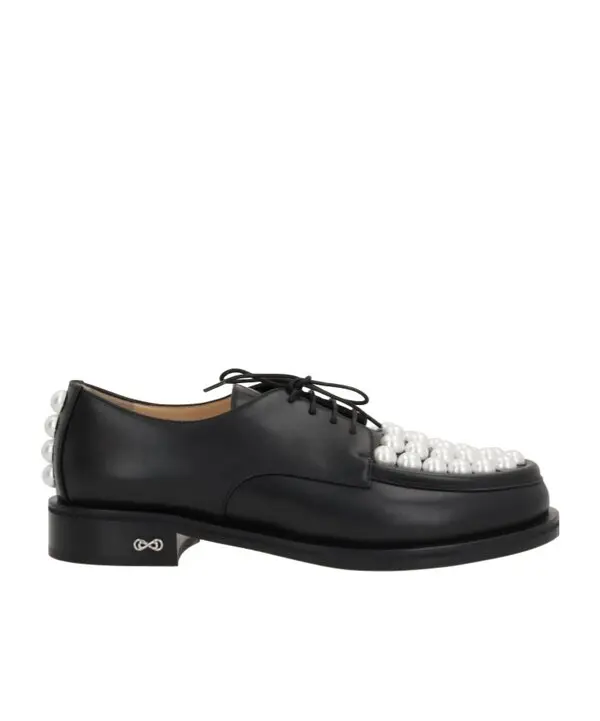 MACHMACH Sirene Lace-up Shoes With Pearl Embellishments