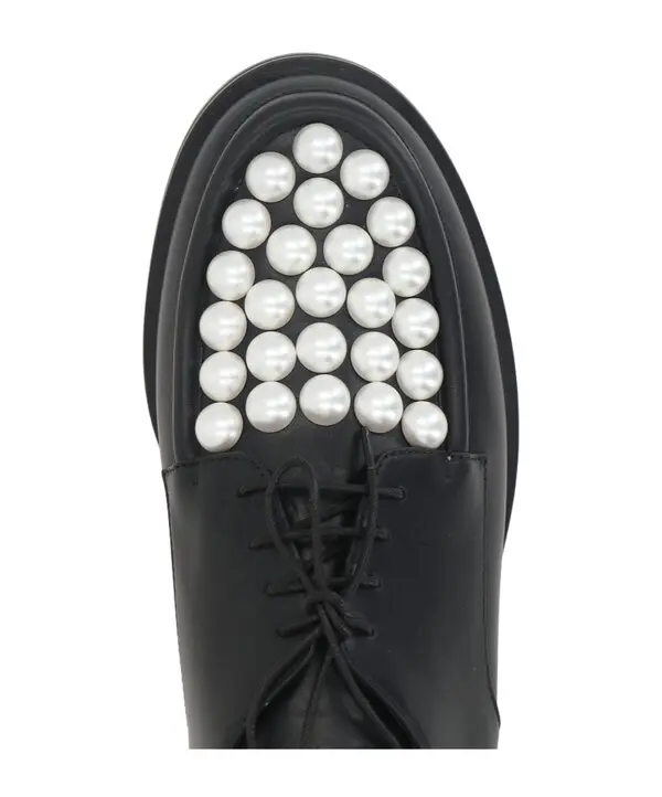 MACHMACH Sirene Lace-up Shoes With Pearl Embellishments