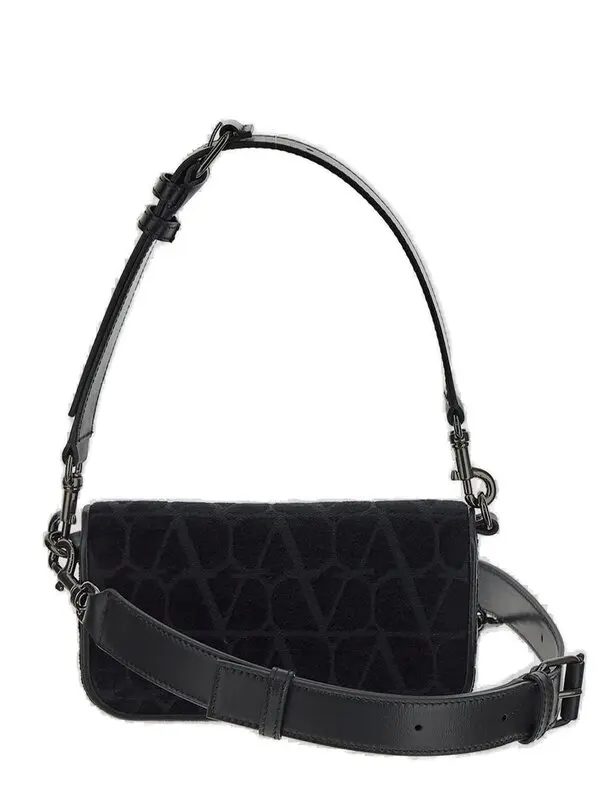 Valentino Garavani Vlogo Plaque Foldover Top Shoulder Bag
