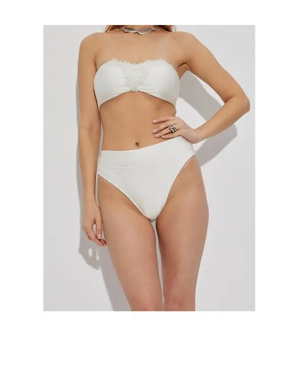 Cult Gaia Strapless Tube Top With Floral Embellishments