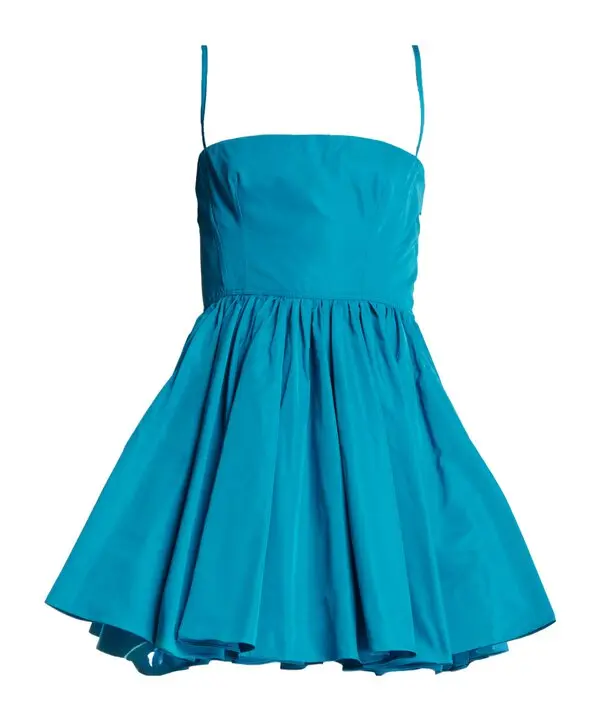 Alaïa Peplum Shiny Nylon Dress - Blue