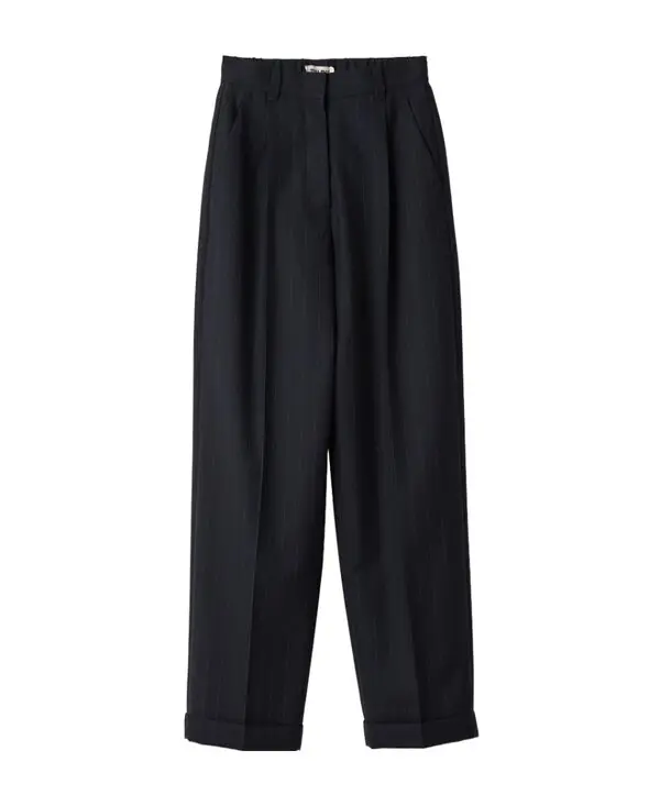 Miu Miu Pinstriped Wide Leg Trousers - Blue