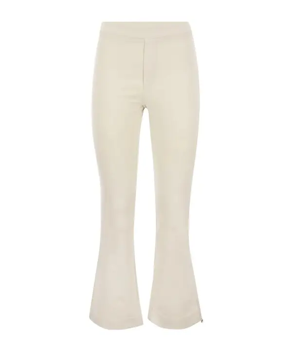 Herno Mid-rise Cropped Flared Trousers - White