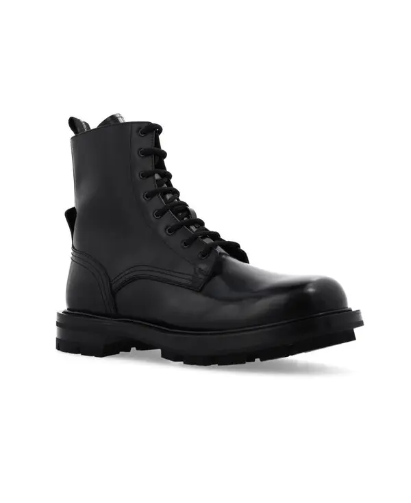 Alexander McQueen Ankle Lace-up Boots - Black