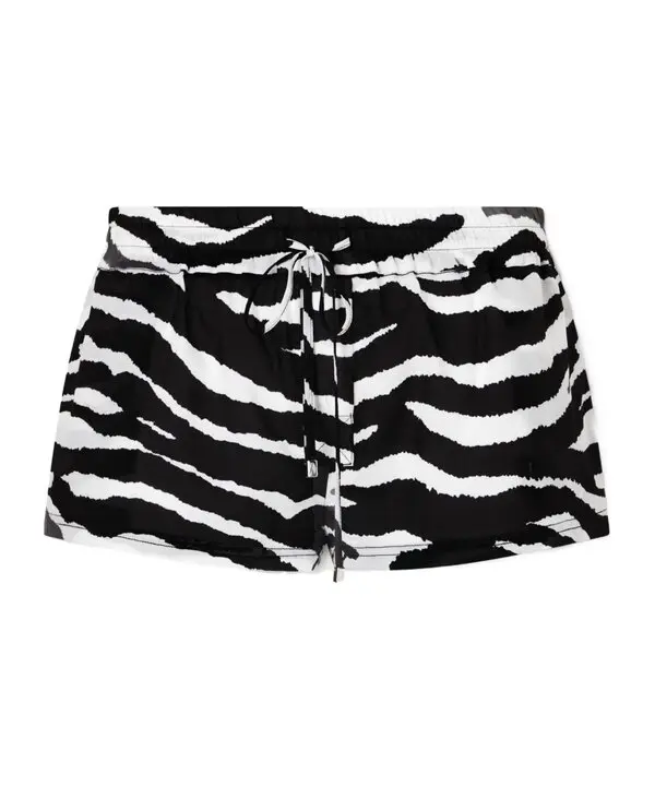 Attico Zebra-print Shorts - Black