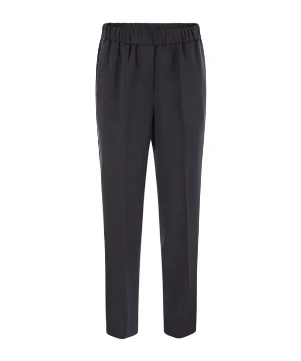 Peserico Elastic Waistband Pants With Welt Pockets