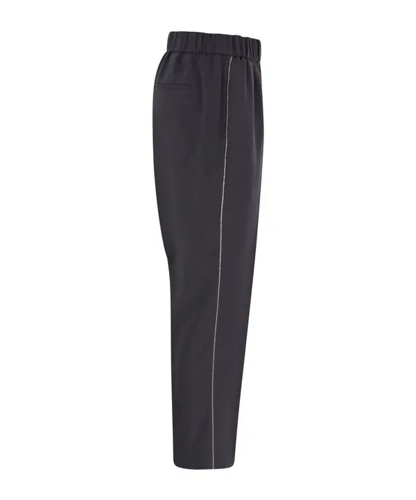 Peserico Elastic Waistband Pants With Welt Pockets