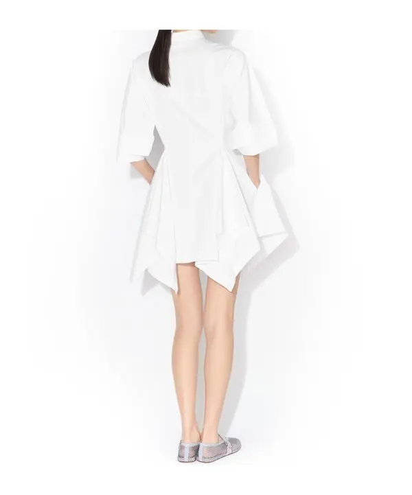 Alaïa Panelled Cotton Poplin Dress - White