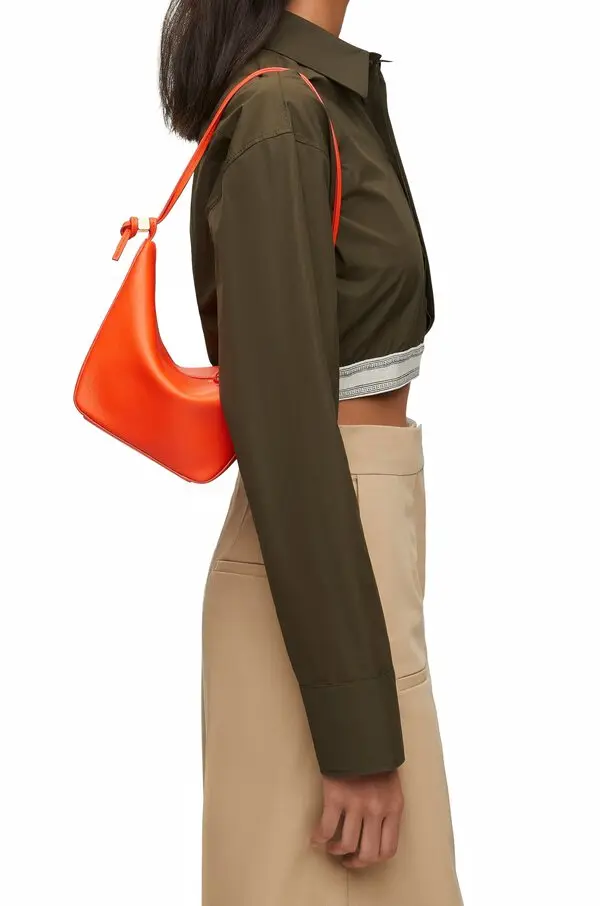 Loewe Mini Hammock Hobo Bag In Classic Calfskin - Orange