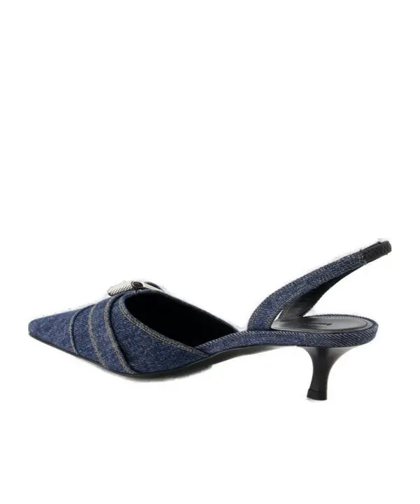 Givenchy Voyou Slingback Denim Pumps - Black