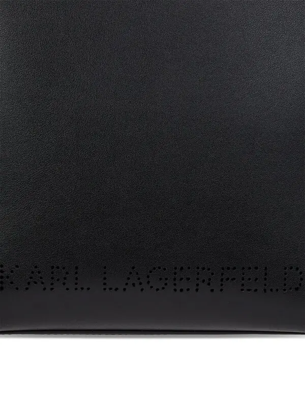 Karl Lagerfeld Small Circle Fringed Tote Bag - Black