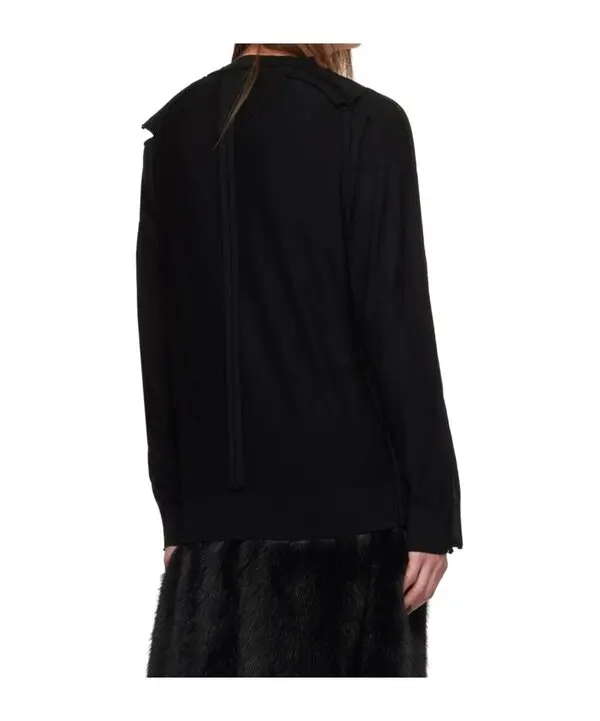 Simone Rocha Long-sleeved Cardigan With Pearl Embellishments