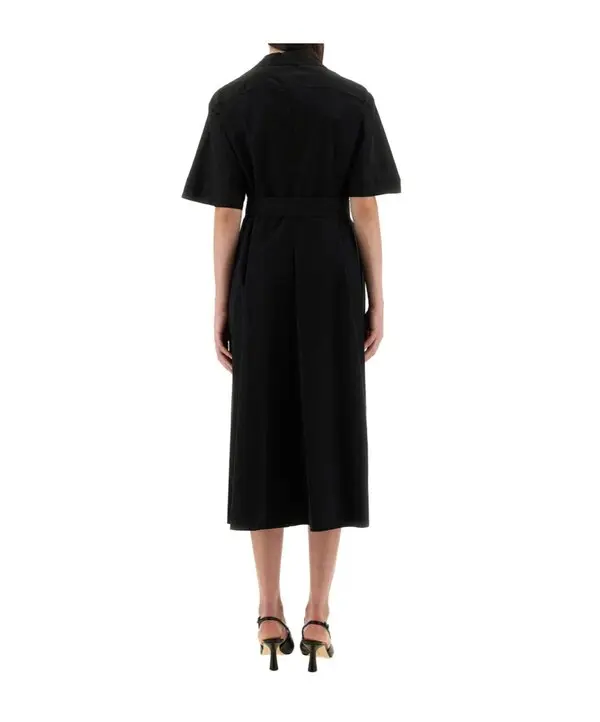 Aspesi Short Sleeve V-neck Belted Dress