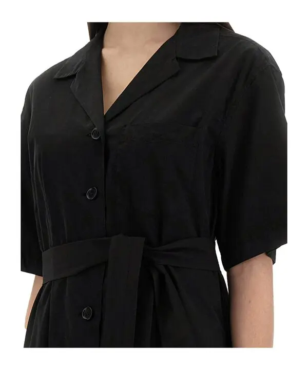 Aspesi Short Sleeve V-neck Belted Dress