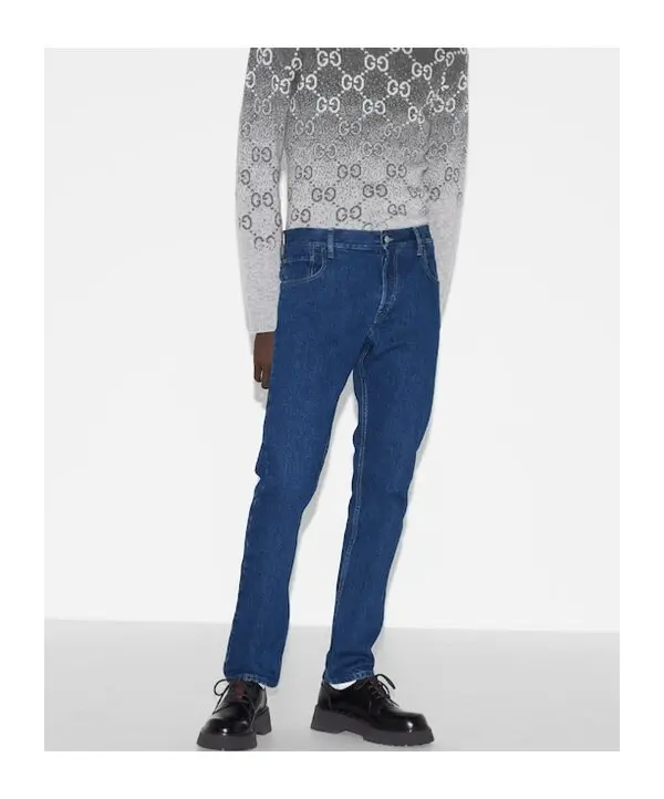 Gucci Tapered Denim Pants - Blue