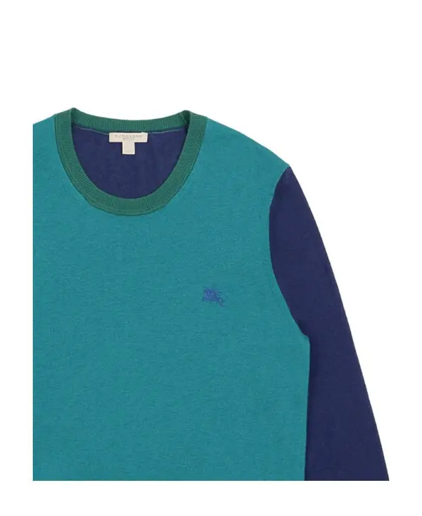 Burberry Color Blocked Crew Neck Long Sleeve Sweater