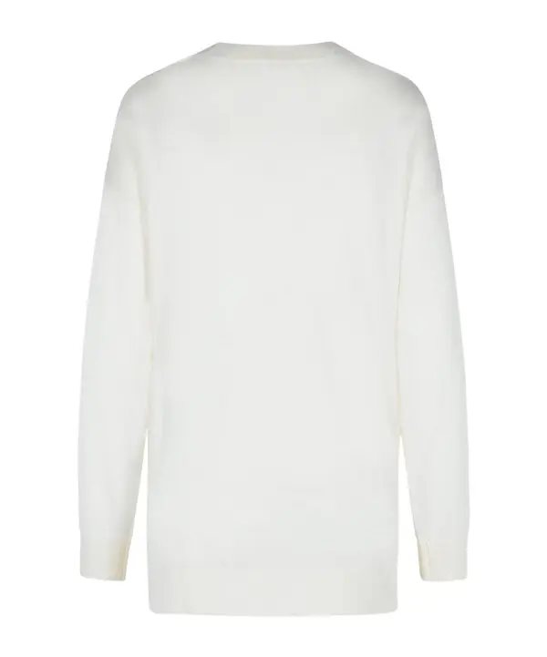 P.a.r.o.s.h Crewneck Knitted Jumper With Side Slits - Cream