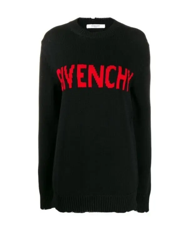 Givenchy Logo Letter Pullover - Black