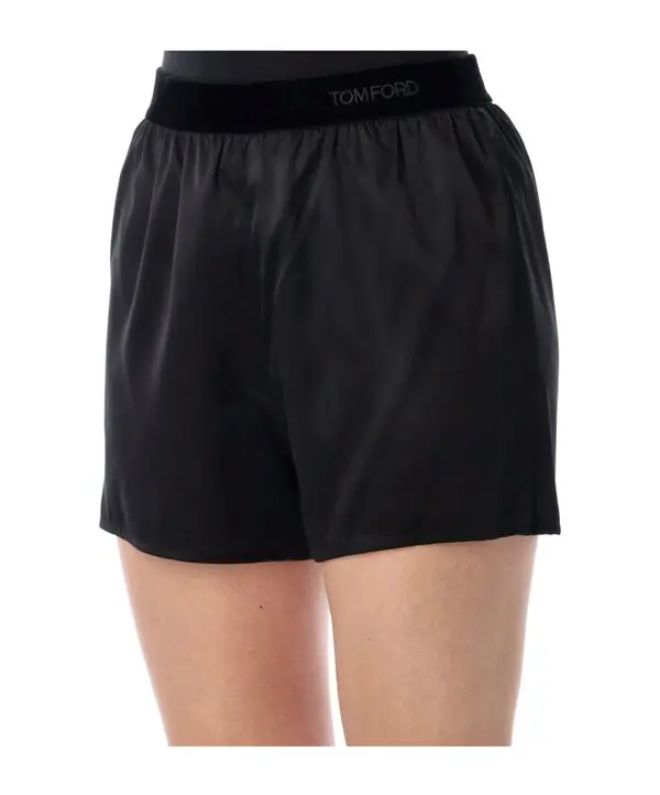 TOM FORD Logo Waistband Shorts - Black
