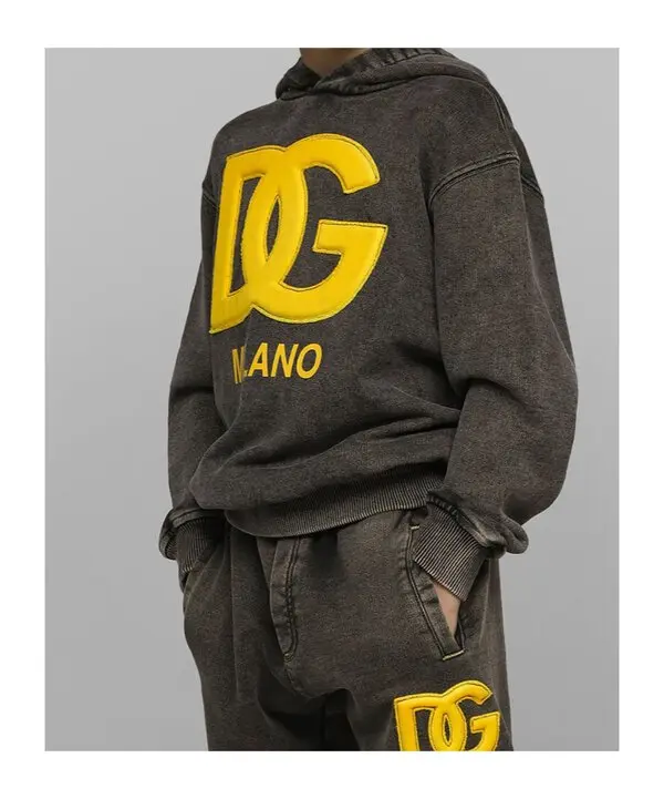 Dolce & Gabbana Logo Embroidered Washed Hoodie