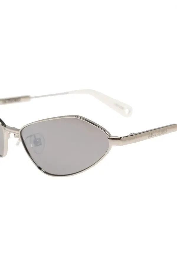 Jacquemus Full Rim Sunglasses With Branded Logo - Silver