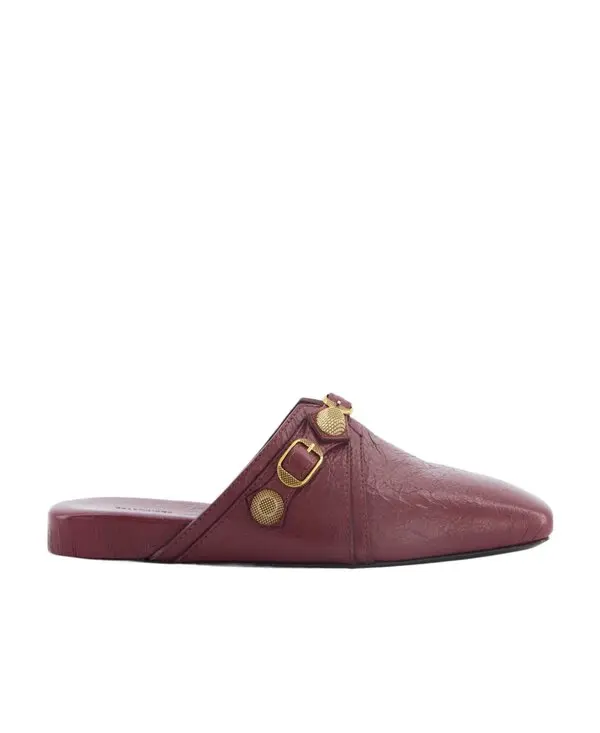 Balenciaga Cargole Stud Embellished Slip-on Slippers - Red