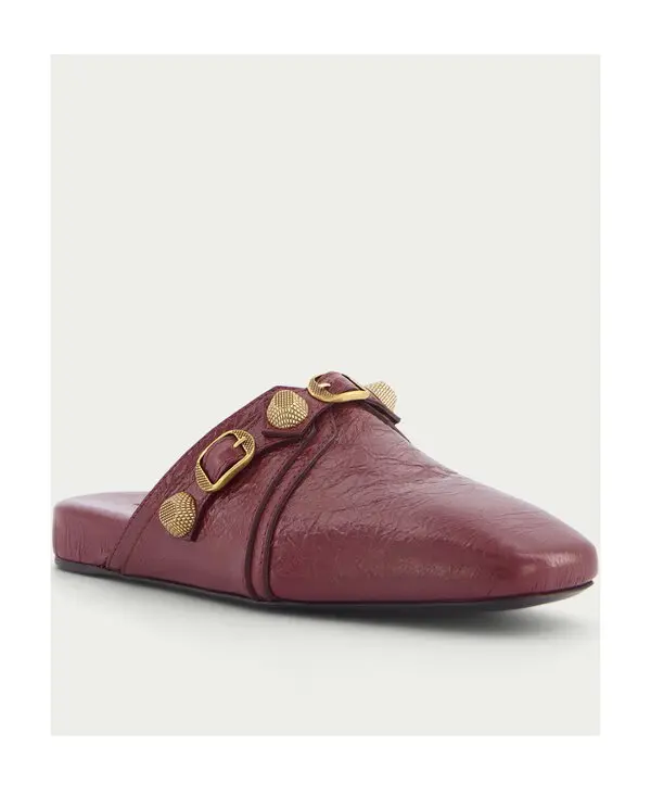 Balenciaga Cargole Stud Embellished Slip-on Slippers - Red