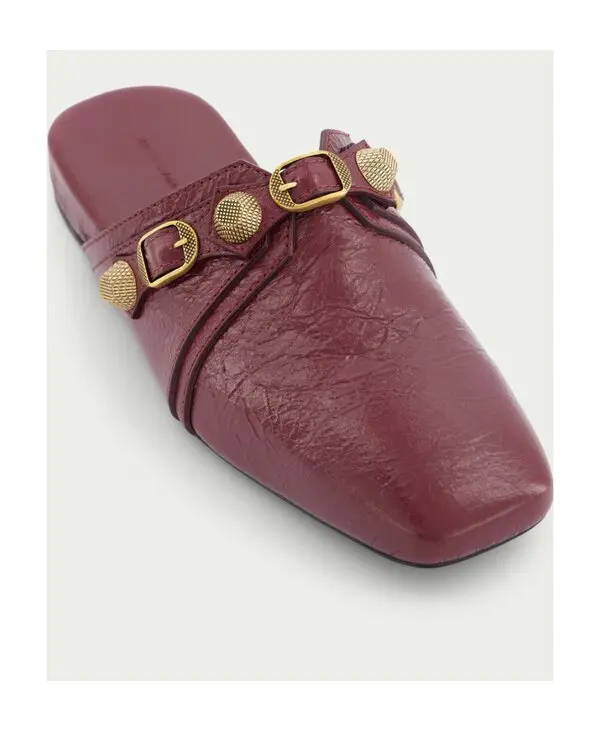 Balenciaga Cargole Stud Embellished Slip-on Slippers - Red