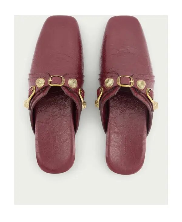 Balenciaga Cargole Stud Embellished Slip-on Slippers - Red