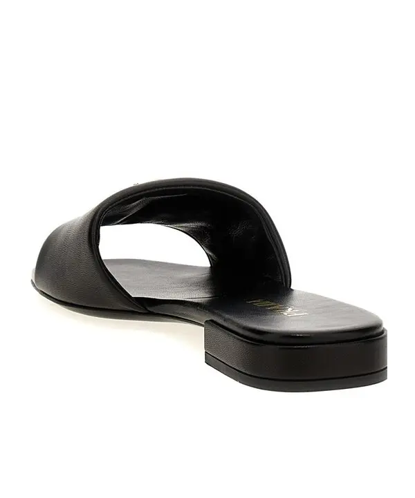 Prada Triangle Logo Slip-on Sandals