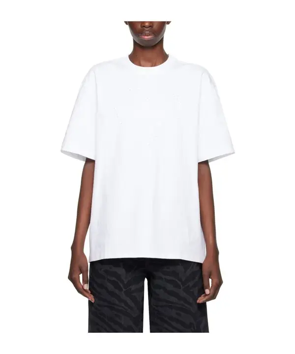GANNI Logo Embroidered Crewneck T-shirt