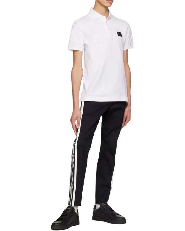 Dolce & Gabbana Tailored Trousers With Side Logos - Black