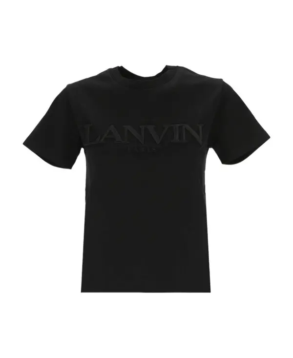 LANVIN Logo-lettering Cotton T-shirt - Black