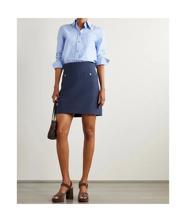 Valentino Garavani A-line Skirt With Crystal Heart Buttons