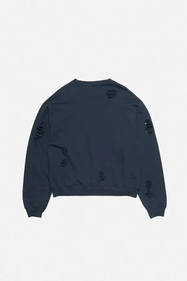 Acne Studios Distressed Logo Crewneck Sweatshirt