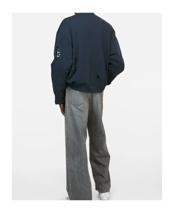 Acne Studios Distressed Logo Crewneck Sweatshirt