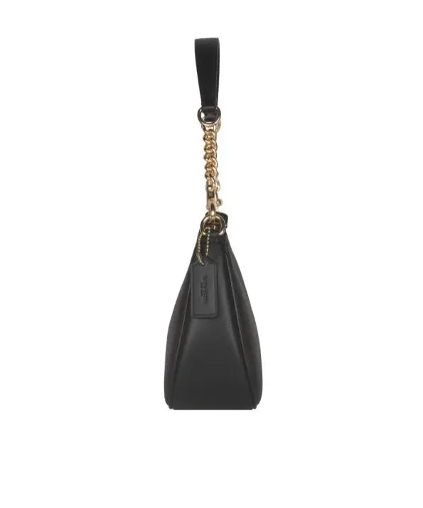 COACH Logo Zipper Shoulder Bag - Black
