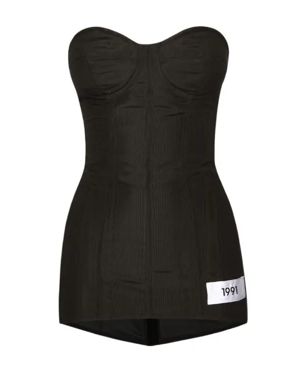 Dolce & Gabbana Moiré-faille Strapless Minidress