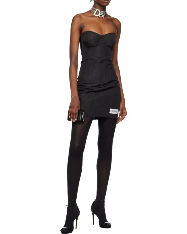 Dolce & Gabbana Moiré-faille Strapless Minidress